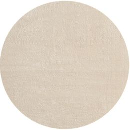 MERINOS Teppich &raquo;Loft 37&laquo; rund 16 mm H&ouml;he Kunstfellteppich besonders weich und kuschelig, Fell Haptik beige Polyester