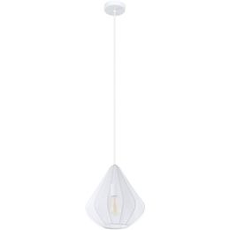 Eglo H&auml;ngeleuchte &raquo;Dolwen H&auml;ngelampe, Pendelleuchte, Esszimmerlampe Japanisch, E27, Lampe&laquo; E27 1 Stk. H&auml;ngeleuchte - H110 x &Oslash;33,5 cm - wei&szlig; - 1X40W 