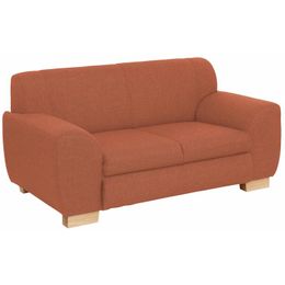Home Affaire Sofa &raquo;Nika&laquo; wahlweise als 2-oder 3-Sitzer, in 2 Bezugsvarianten orange Struktur fein (100% Polyester);100% Polyester/ 85% Polyester+15% 