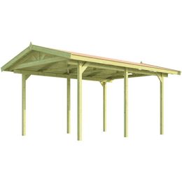 Weka Einzelcarport &raquo;"611" mit 18-mm-Satteldach aus Massivholz&laquo; Massivholz 270 cm kdi aus naturbelassenem Kiefernholz braun