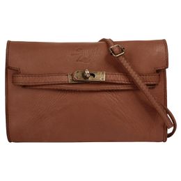 Samantha Look Damen Umh&auml;ngetasche echt Leder, Made in Italy braun
