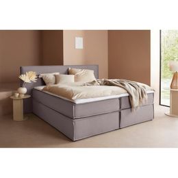 LeGer Home by Lena Gercke Boxspringbett &raquo;Yuma&laquo; incl. Topper, in 4 Breiten, 3 Matratzenarten und je 2 H&auml;rtegraden grau 100% Polyester