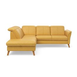 Sit & More sit&more Ecksofa &raquo;Romero L-Form&laquo; wahlweise mit oder ohne TV-Funktion, Bettfunktion, Bettkasten gelb 100% Polyester