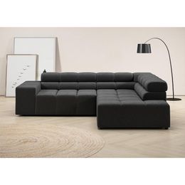 Home Affaire Ecksofa &raquo;Ancona, incl. Kopfteilverstellung + 3 Zierkissen, L-Form, Breite 249cm&laquo; wahlweise motorische Sitztiefenverstellung, B/T(H: 249/