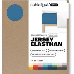 Schlafgut Spannbettlaken &raquo;EASY Jersey Elasthan Boxspring&laquo; MADE IN GREEN by OEKO-TEX blau Jersey, Obermaterial: 95% Baumwolle, 5% Elasthan