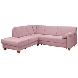 Home Affaire Ecksofa &raquo;Belfort L-Form&laquo; mit Federkern, wahlweise mit Bettfunktion und Stauraum rosa Struktur fein ( 100% Polyester);Luxus-Microfaser 