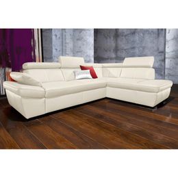 exxpo - sofa fashion Ecksofa &raquo;Salerno, Funktionssofa, hoher Sitzkomfort, Breite 268cm, L-Form&laquo; inkl. Kopf- und Armteilverstellung, wahlweise mit 