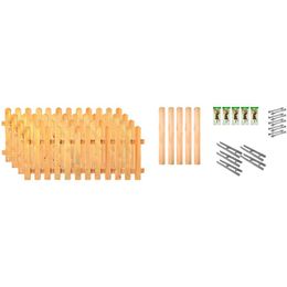 TETZNER & JENTZSCH Lattenzaun &raquo;Lakeland 2&laquo; 4 Elemente, LxH: 765x100 cm braun Holzwerkstoff