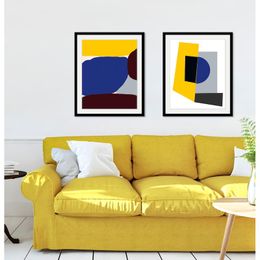 queence Bild &raquo;Laslie&laquo; Abstrakt Figuren Kunst Zeichen 1 Stk. tlg. HD Premium Poster-Druck inkl. Holzrahmen bunt Acrylglas, Holz, Papier