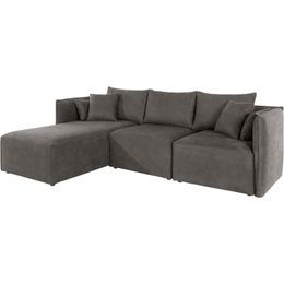 OTTO home Ecksofa &raquo;N&ouml;re L-Form&laquo; 3 Teile, in vielen Bezugsqualit&auml;ten und Farben. Modulteile s. "N&ouml;re" grau Samtoptik (100% Polyester);Struktur (100% 