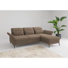Sit & More sit&more Ecksofa &raquo;Emely, inkl. Sitztiefenverstellung&laquo; wahlweise mit Bettfunktion,Bettkasten,Kopf- & Armteilverstellung braun 100% Polyester