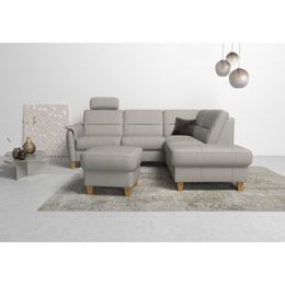 Home Affaire Ecksofa &raquo;Palmera L-Form, B: 236 cm&laquo; optional Bettfunktion & Bettkasten, Federkern grau Luxus-Microfaser (100% Polyester);Struktur (100% 