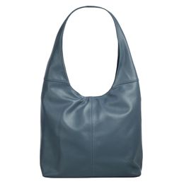 Pike Pik&eacute; Damen Shopper echt Leder, Made in Italy blau