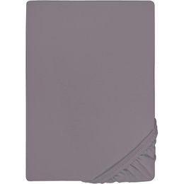 Biberna Spannbettlaken &raquo;Thea&laquo; aus Baumwolle, f&uuml;r Matratzen bis 25 cm H&ouml;he, Bettlaken, Spannbetttuch silber Jersey-Elasthan, Obermaterial: 97% Baumwolle, 3% 