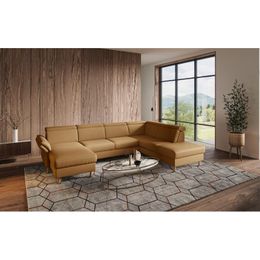 Home Affaire Wohnlandschaft &raquo;Calypso U-Form&laquo; wahlweise mit motorischer Relaxfunktion gelb 100%Polyester
