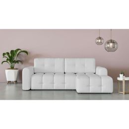 OTTO home Ecksofa &raquo;Manilla, wahlweise mit Bettfunktion, B/T/H 265/170/91 cm&laquo; L-Form mit Recamiere rechts/links bestellbar, Wellenunterfederung grau 