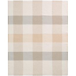 Biederlack Plaid &raquo;Plaid White Boucl&eacute;&laquo; in klassischem Karodesign braun Baumwolle, Polyacryl, Polyamid, Polyester, Wolle