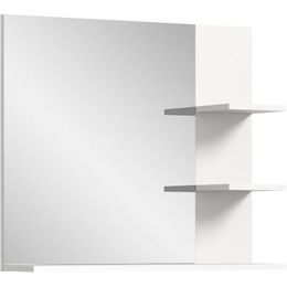 Welltime Spiegel &raquo;Landsby, Breite 80 cm, 3 Ablageb&ouml;den, hochwertiges Spiegelglas&laquo; Badm&ouml;bel, Spiegel, Wandspiegel, Bad, Badezimmer wei&szlig; Spiegelglas