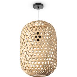 Paco Home Pendelleuchte &raquo;PUNU&laquo; E27 Bambus Pendelleuchte Boho Deckenlampe Korb H&auml;ngend Rustikal E27 Natur braun