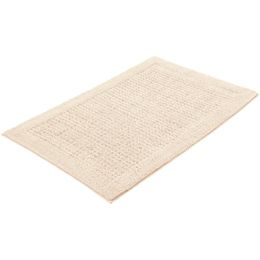Kleine Wolke Badematte &raquo;Net&laquo; H&ouml;he 17 mm rutschhemmend beschichtet fu&szlig;bodenheizungsgeeignet Badteppich, Uni Farben, rutschhhemmend beige Baumwolle