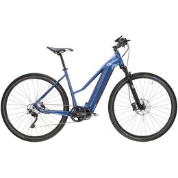 Kross Damen &raquo;E-Crossrad Evado Hybrid 6.0 28 Zoll blau&laquo; 10 Gang Shimano DEORE XT T8000 Schaltwerk Kettenschaltung Mittelmotor 250 W Pedelec, 