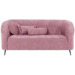 Home Affaire 2-Sitzer &raquo;Ashly&laquo; in 3 Bezugsvarianten, Boucl&eacute;, Samtoptik und Struktur weich. rosa 100% Polyester