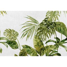 ARCHITECTS PAPER Fototapete &raquo;Atelier 47 Tropical Leaves Artwork 1&laquo; botanisch glatt Vlies, Wand, Schr&auml;ge, Decke grau Vlies
