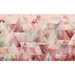 Komar Vliestapete &raquo;Digitaldruck Vlies - Triangles Red - Gr&ouml;&szlig;e 400 x 250 cm&laquo; bedruckt glatt Wohnzimmer, Schlafzimmer rosa Vlies
