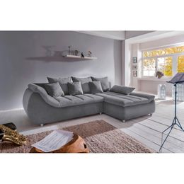 Home Affaire Ecksofa &raquo;Imola, bequem, aktuelle Steppung im Sitz, L-Form, Breite 270cm&laquo; wahlweise mit Bettfunktion grau Microfaser PRIMABELLE (100% 