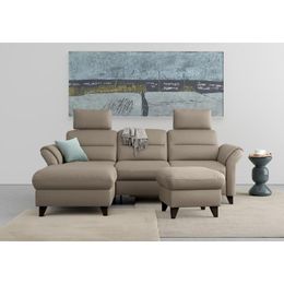 Sit & More sit&more Ecksofa &raquo;Mellum L-Form&laquo; Federkern, wahlweise mit Bettfunktion, Bettkasten und Armteilfunktion braun 100% Polyester