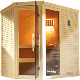 Weka Sauna &raquo;Cubilis&laquo; Set, 7,5 kW Bio-Ofen mit digitaler Steuerung beige