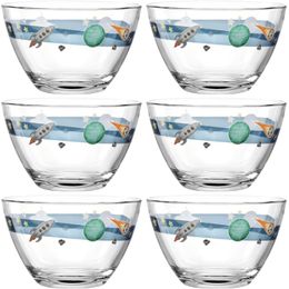 Leonardo Kinderschale &raquo;Weltall BAMBINI AVVENTURA&laquo; 6 Stk. aus Glas BAMBINI AVVENTURA, 12 cm, Kalk-Natron-Glas bunt Glas