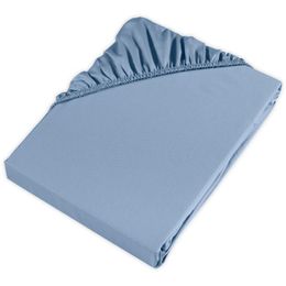 M&ouml;ve Bettlaken &raquo; Spannbettlaken Collection&laquo; passend zur Serie Noblesse und Luxery blau Satin, Obermaterial: 100% Baumwolle