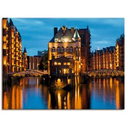 Artland Wandbild &raquo;Teil der alten Speicherstadt in Hamburg&laquo; Deutschland 1 Stk. tlg. als Leinwandbild, Poster in verschied. Gr&ouml;&szlig;en blau Leinwand