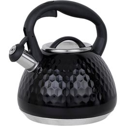 RESTO Kitchenware Wasserkessel &raquo;Aries, Fl&ouml;tenkessel 2,7 l, mit 3D-Design, im Geschenkkarton&laquo; 1 Stk. tlg. Edelstahl schwarz