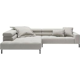 Home Affaire Ecksofa &raquo;Claya, L-Form, incl. Kopfteilverstellung, Breite 311 cm&laquo; ohne elektrischen Sitzvorzug grau 88% Polyester, 12% Polyacryl