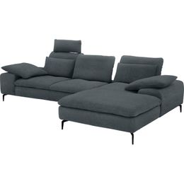W.Schillig Ecksofa &raquo;valentinoo, Designsofa, bequem, elegant und zeitlos, L-Form&laquo; inklusive Hocker, mit Sitztiefenverstellung, Breite 299 cm blau 