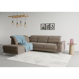 Sit & More sit&more Ecksofa &raquo;Sinatra L-Form&laquo; mit Ottomane, optional mit Kopfteilverstellung und Armteilfunktion grau 90% Polyester, 10% Polyamid