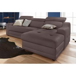 exxpo - sofa fashion Ecksofa &raquo;Lotos, bequem und funktionell, Federkern, Breite 242cm, L-Form&laquo; mit Kopf- bzw. R&uuml;ckenverstellung, wahlweise mit 