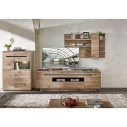 Innostyle Wohnwand &raquo;BELLANO&laquo; Komplett-Set, 3 Stk. tlg. braun Glas, Holzwerkstoff, MDF