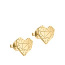 Liebeskind Berlin Damen Paar Ohrstecker &raquo;Schmuck Geschenk Edelstahl Ohrringe Herz&laquo; gold
