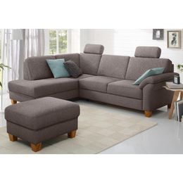 Home Affaire Ecksofa &raquo;Borkum L-Form, B: 249 cm - OTTO. Verl&auml;ssliche Qualit&auml;t.&laquo; optional Bettfunktion, Federkern braun Struktur (100% Polyester);Luxus-