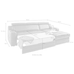 exxpo - sofa fashion Ecksofa &raquo;Lotos, bequem und funktionell, Federkern, Breite 242cm, L-Form&laquo; mit Kopf- bzw. R&uuml;ckenverstellung, wahlweise mit 