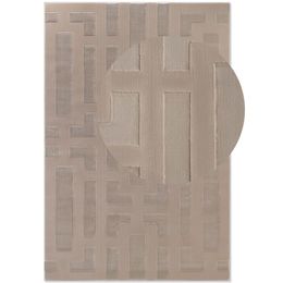 ELLE DECORATION Designteppich &raquo;Onyx&laquo; rechteckig 9 mm H&ouml;he Wohnzimmer, Schlafzimmer, L&auml;ufer, Hoch-Tief Effekt, Flur, Glanz beige Polypropylen