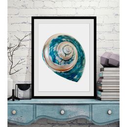 queence Bild &raquo;Lukas&laquo; Kunst Meer Wassertiere 1 Stk. tlg. HD Premium Poster-Druck inkl. Holzrahmen blau Acrylglas, Holz, Papier