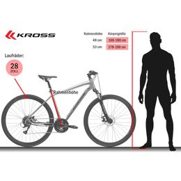 Crossrad &raquo;Evado 3.0 grau&laquo; 16 Gang Shimano ACERA M3020 Schaltwerk Kettenschaltung Crossrad