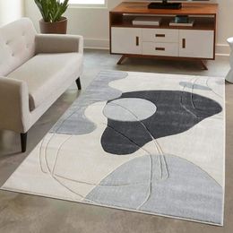 Carpet City Teppich &raquo;BONITO 7158&laquo; rechteckig 11 mm H&ouml;he L&auml;ufer, Flachflor, Hochtief-Muster/ 3D-Effekt, Geo-Muster, Wohnzimmer grau Obermaterial: 100% Polypropylen