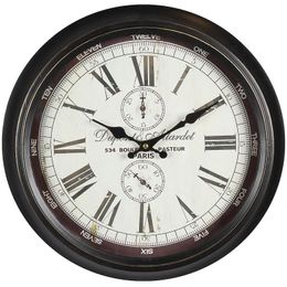 AMBIENTE HAUS Wanduhr &raquo;Dupont Wanduhr aus Metall 40cm&laquo; schwarz