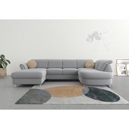 Sit & More sit&more Wohnlandschaft &raquo;Apulia U-Form&laquo; wahlweise Bettfunktion, Bettkasten und Kopf- und Armteilverstellung grau Webstoff (100% Polyester);Struktur 