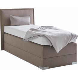 Westfalia Schlafkomfort Boxspringbett beige Bettrahmen und seitliche Einfassung Unterbox und Obermatratze: Fein-Strukturstoff (77% Polyester, 23% Viskose).;Spiegelfl&auml;che der 